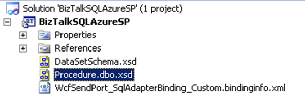 WCF-SQL Adapter Stored Procedure : SQL Azure